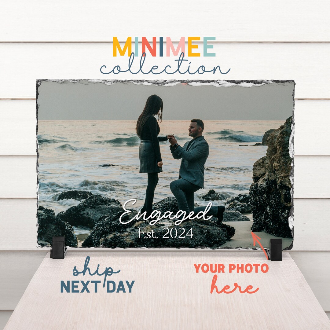 Personalized Engagement Photo Slate, Cute Couple Engagement Gifts, Soon ...