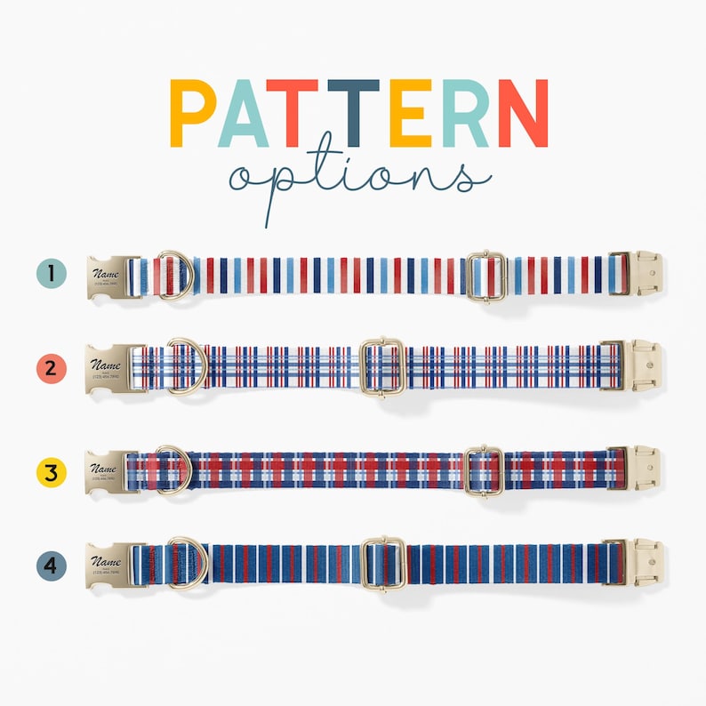 Personalized July 4th Dog Collar, Custom Patriotic Pet Name Tag ...