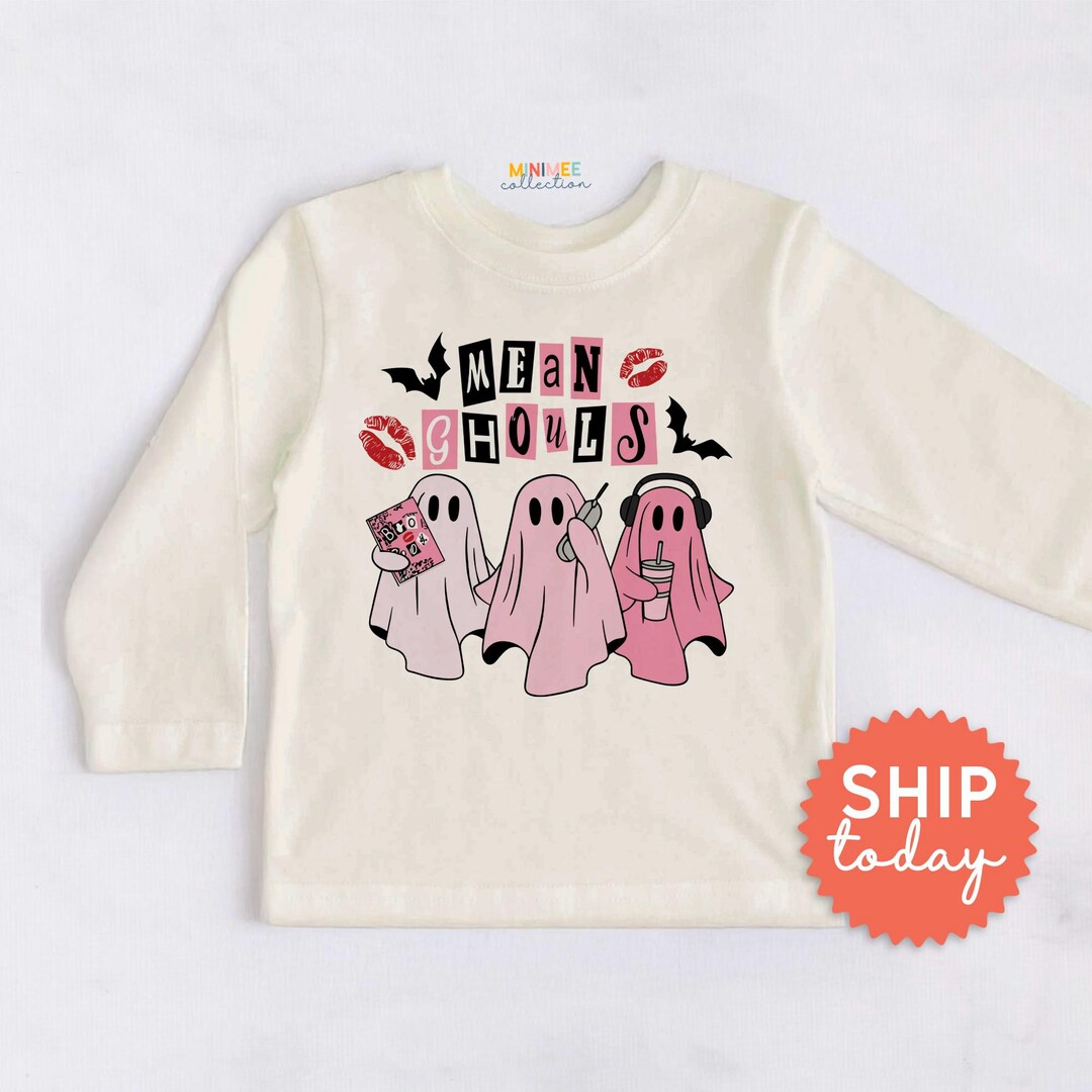 Ghouls Halloween Shirt for Girl, Cute Ghost Graphic Tee, Spooky Season ...