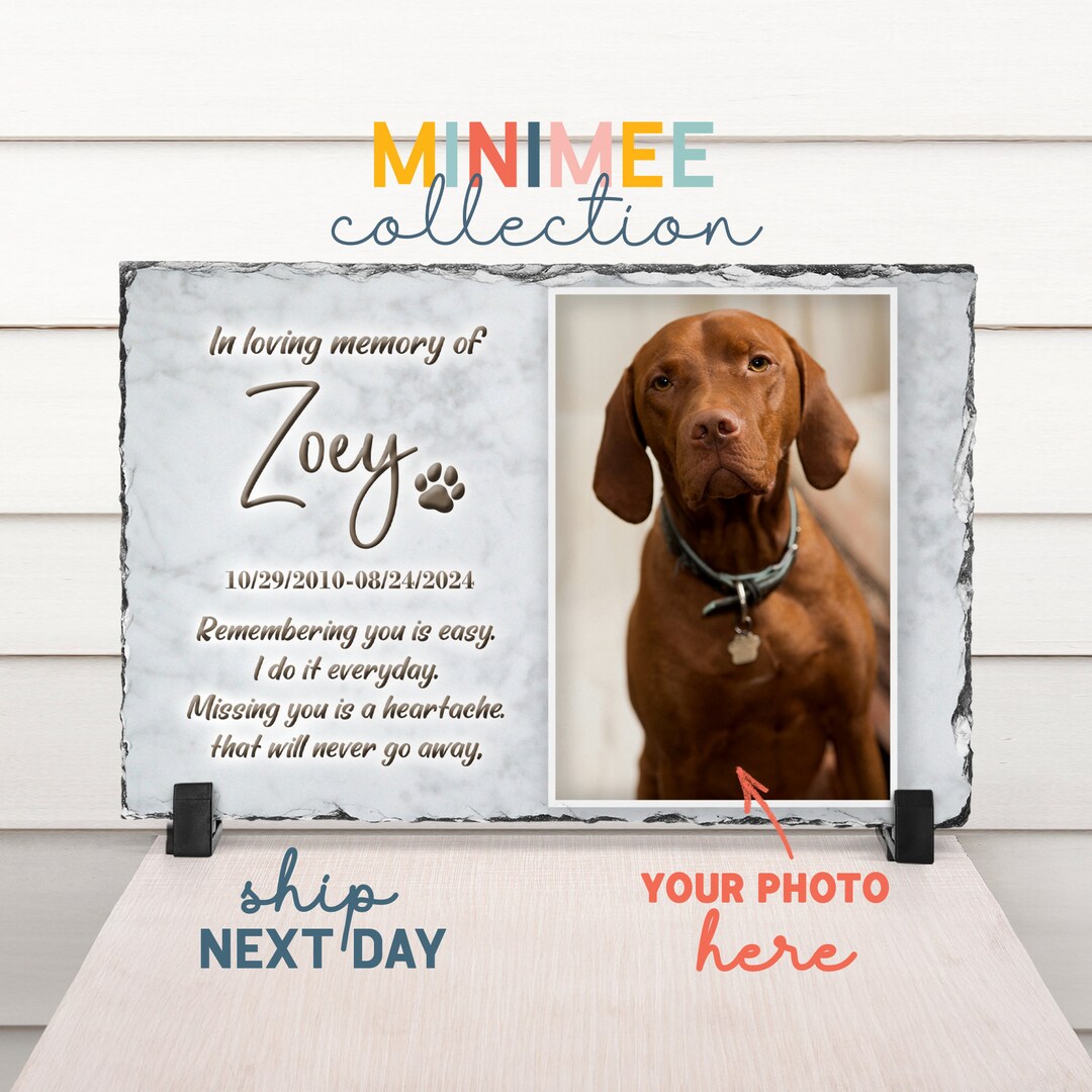 Personalized Pet Memorial Photo Rock Slate, Custom Pet Tribute, Pet ...