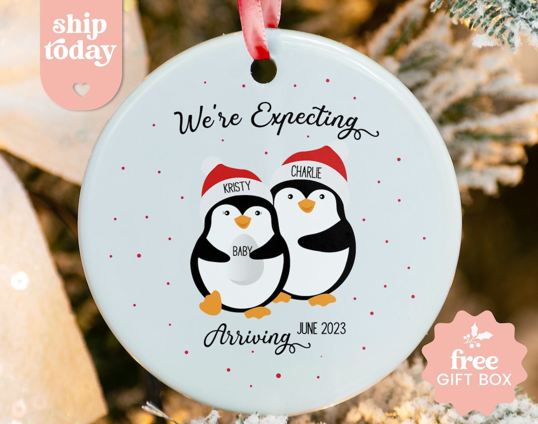Personalized Expecting Parents Ornament, Custom Pregnant Mom Christmas ...