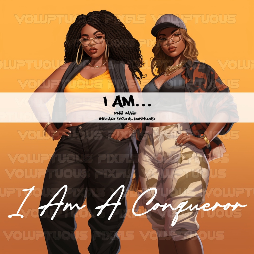 I AM A CONQUEROR Affirmations Empowering Black Clipart - Etsy UK