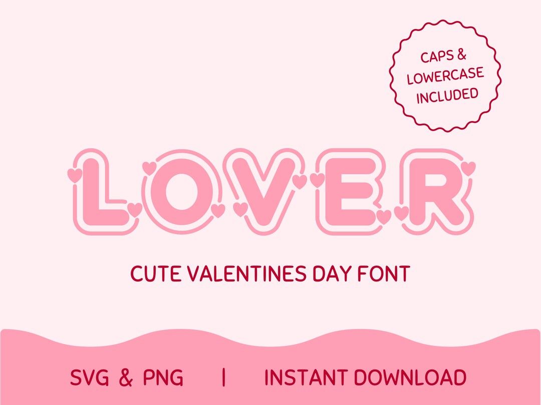 Adorable Love in Every Letter: Cute Bold Heart Font SVG PNG Perfect for ...