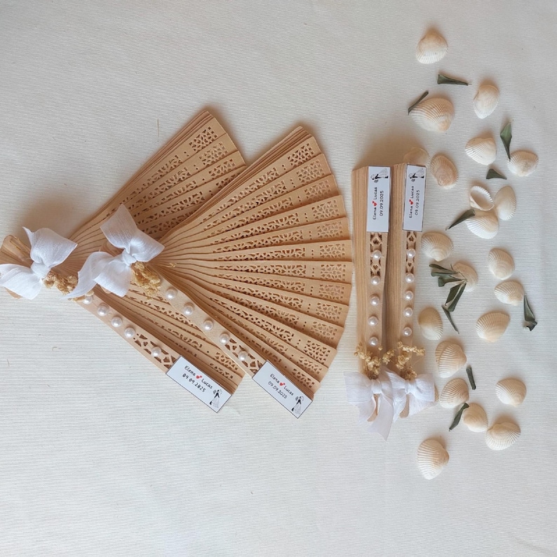 Personalized 7.87 Inch Wedding Hand Fans, Bridal Shower Favors, Gift ...