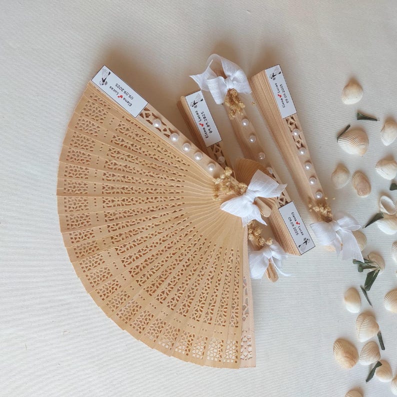 Personalized 7.87 Inch Wedding Hand Fans, Bridal Shower Favors, Gift ...