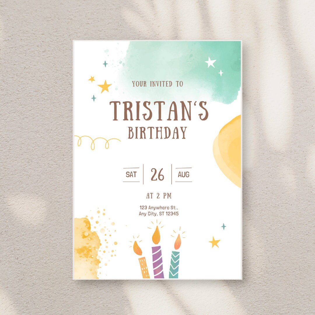 Editable Simple Minimalist Birthday Adult Coed Celebration Download ...