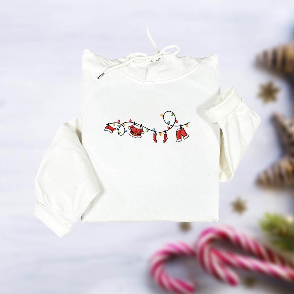 Christmas Lights Embroidery Design, Holiday String Lights Machine ...