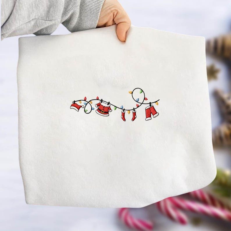 Christmas Lights Embroidery Design, Holiday String Lights Machine ...