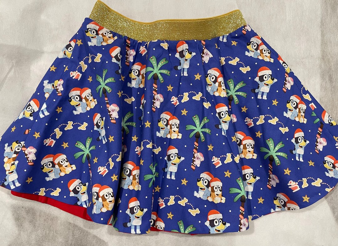 Bluey Christmas Skirt for Girls Handmade Cotton Orange - Etsy