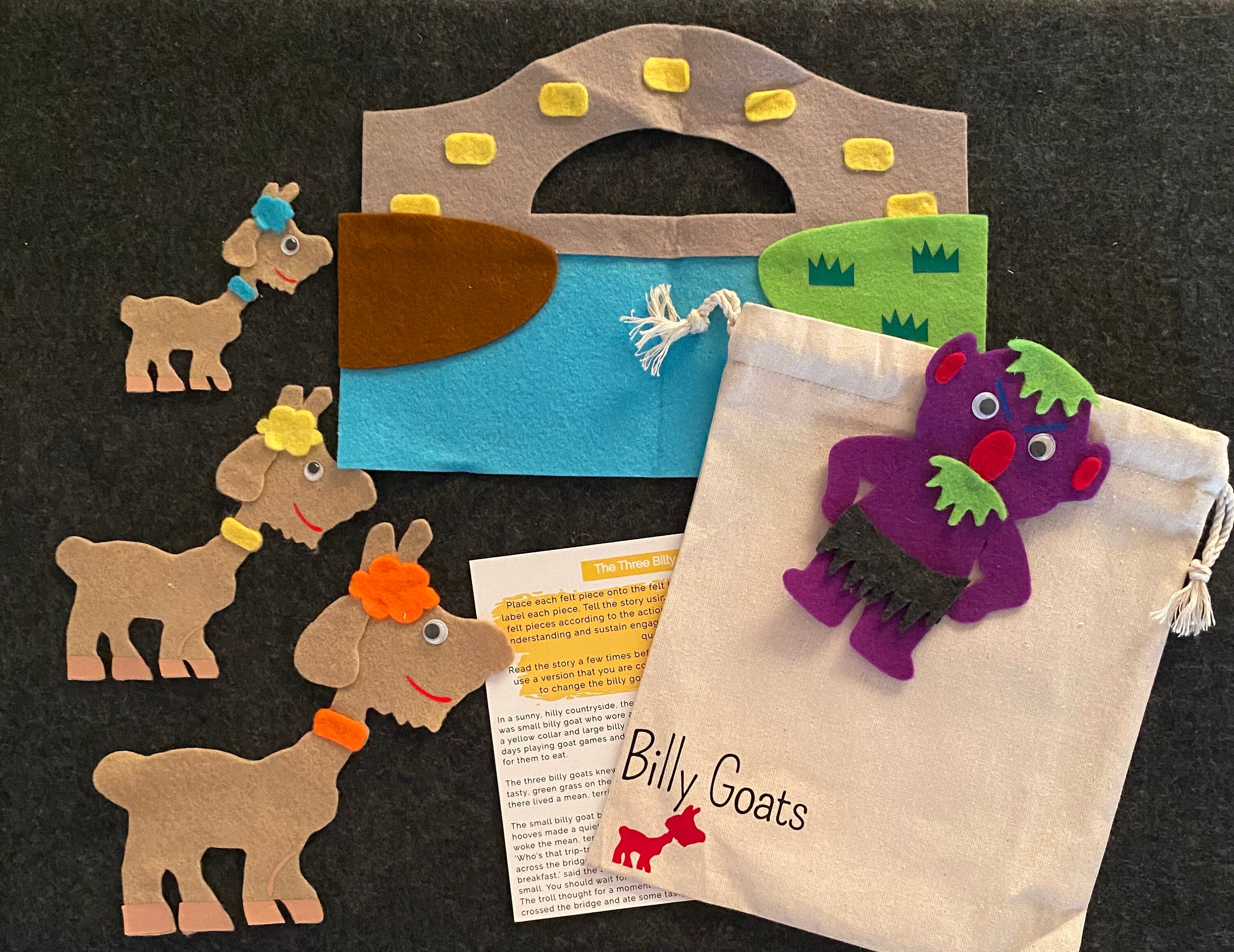 The Three Billy Goats Gruff Felt Board Story - Etsy Australia