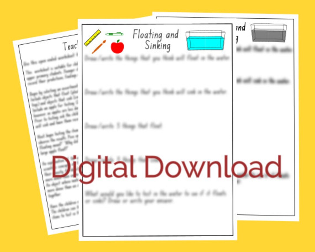 Open Ended STEM Floating and Sinking Worksheet, Early Childhood and ...