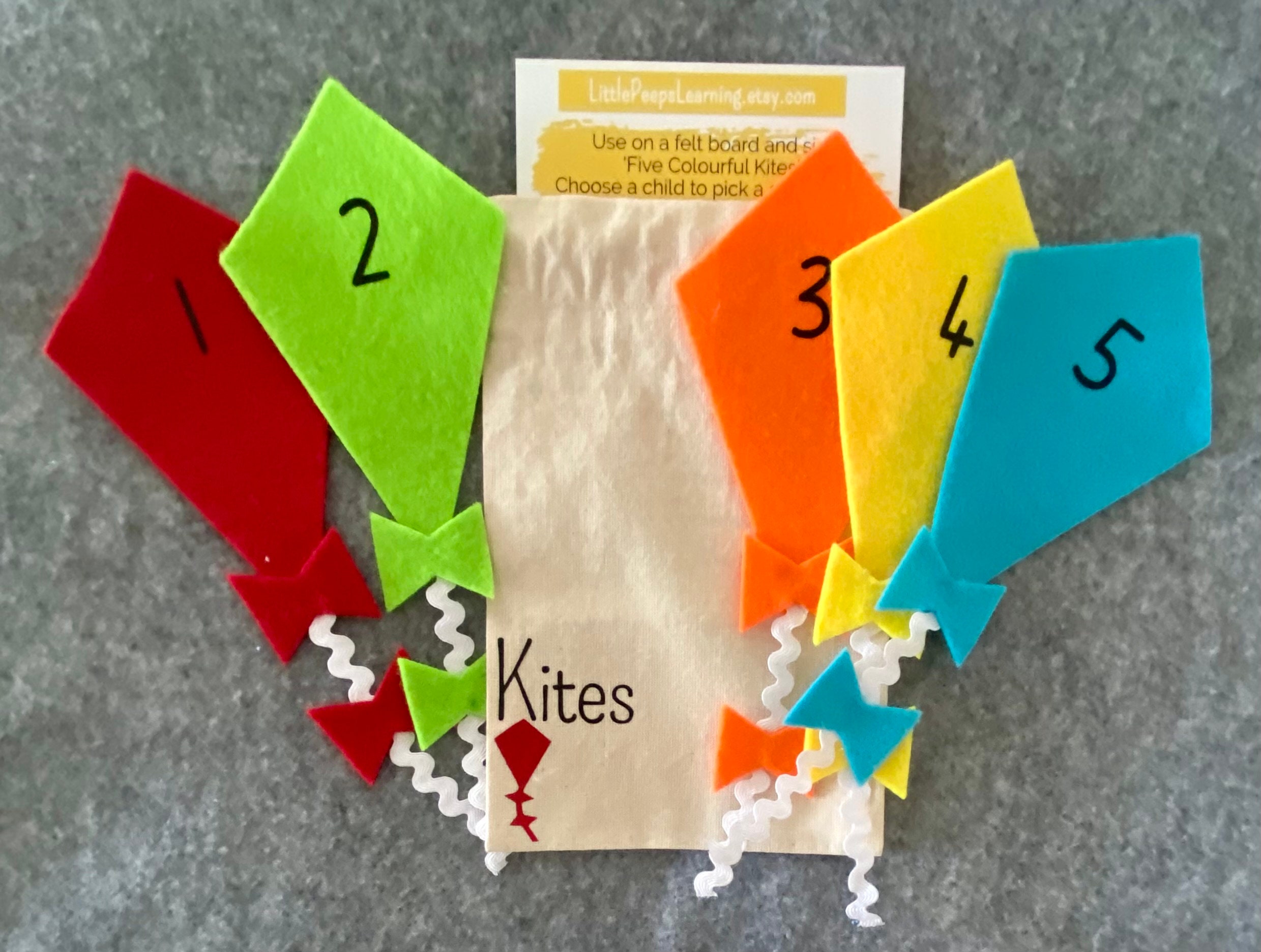 Five Colourful Kites Felt Set for Group Time and Individual Play - Etsy