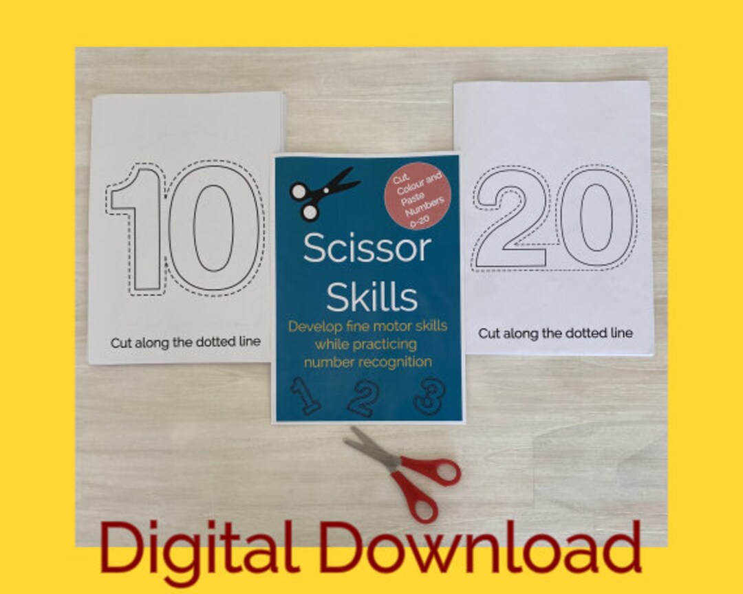 Scissor Skills Book and Number Learning Activity for Preschoolers ...