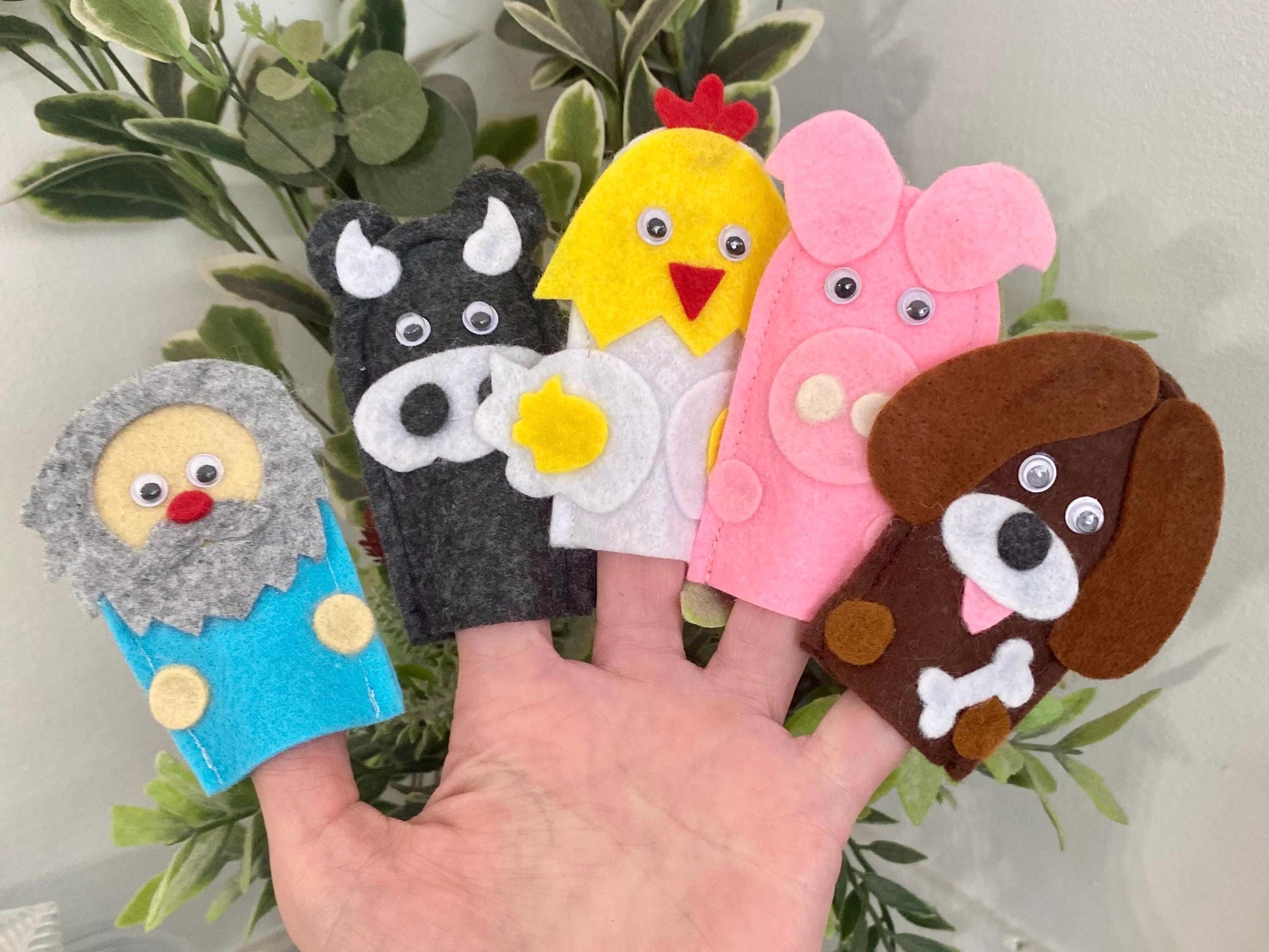 Old Macdonald Had a Farm Felt Finger Puppets, Group Time Singing ...