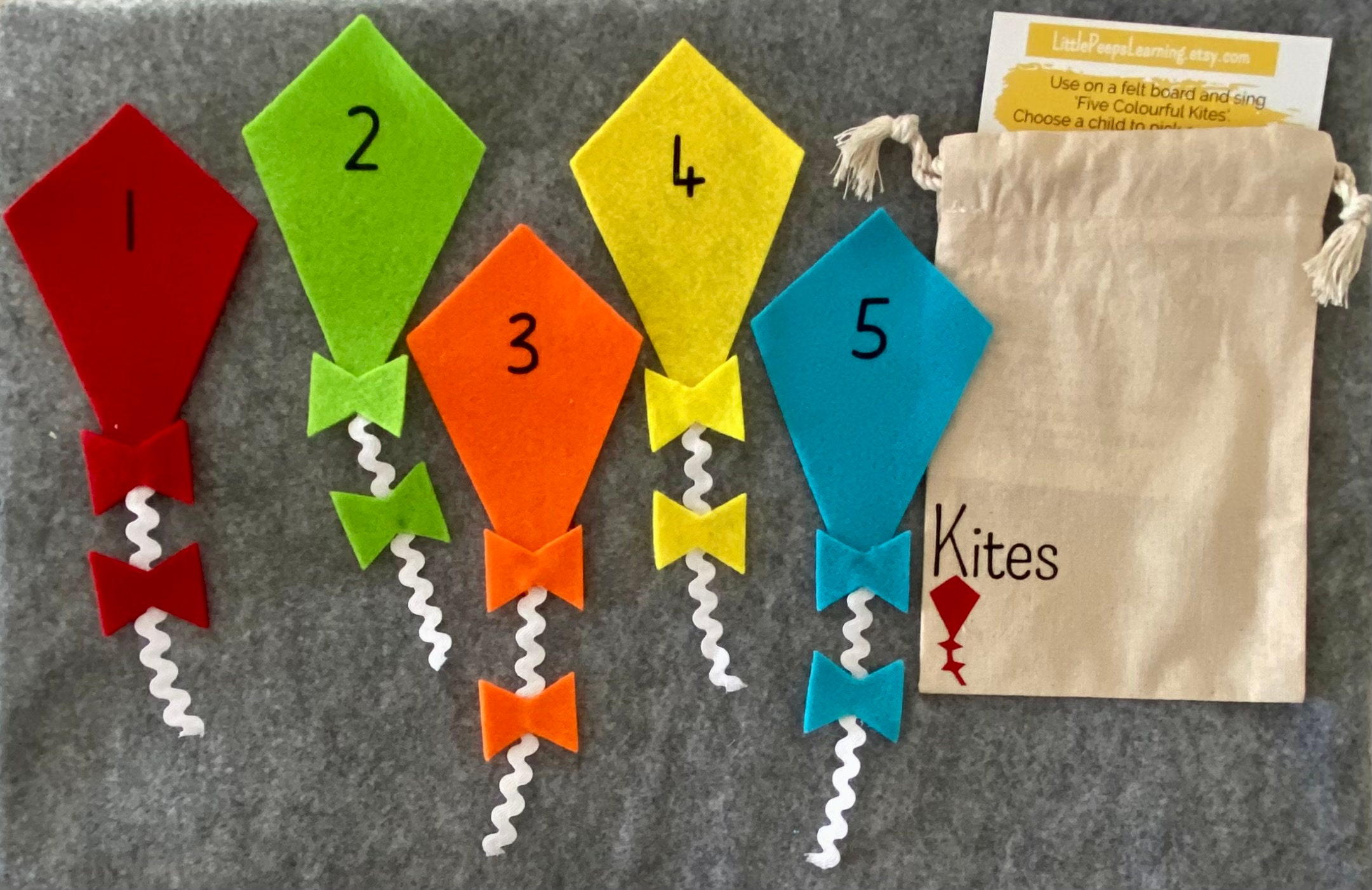 Five Colourful Kites Felt Set for Group Time and Individual Play - Etsy