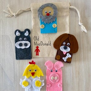 Old Macdonald Had a Farm Felt Finger Puppets, Group Time Singing ...