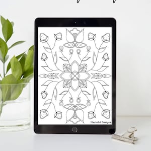 Printable Ojibwe Floral Coloring Pages by Mazinibiidesigns 2 Pages ...