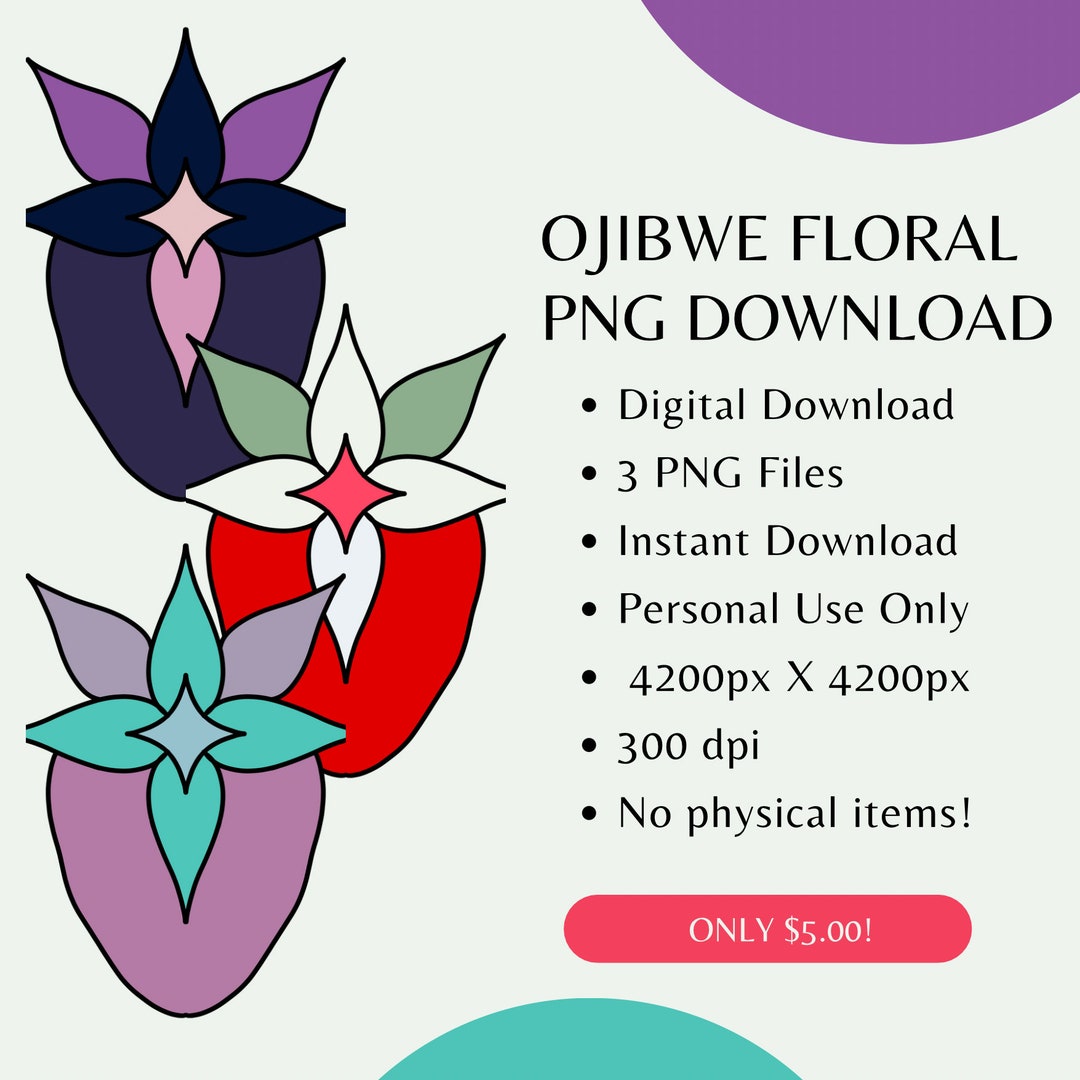 Digital Download PNG Ojibwe Floral Strawberry by Mazinibiidesigns | 3 ...