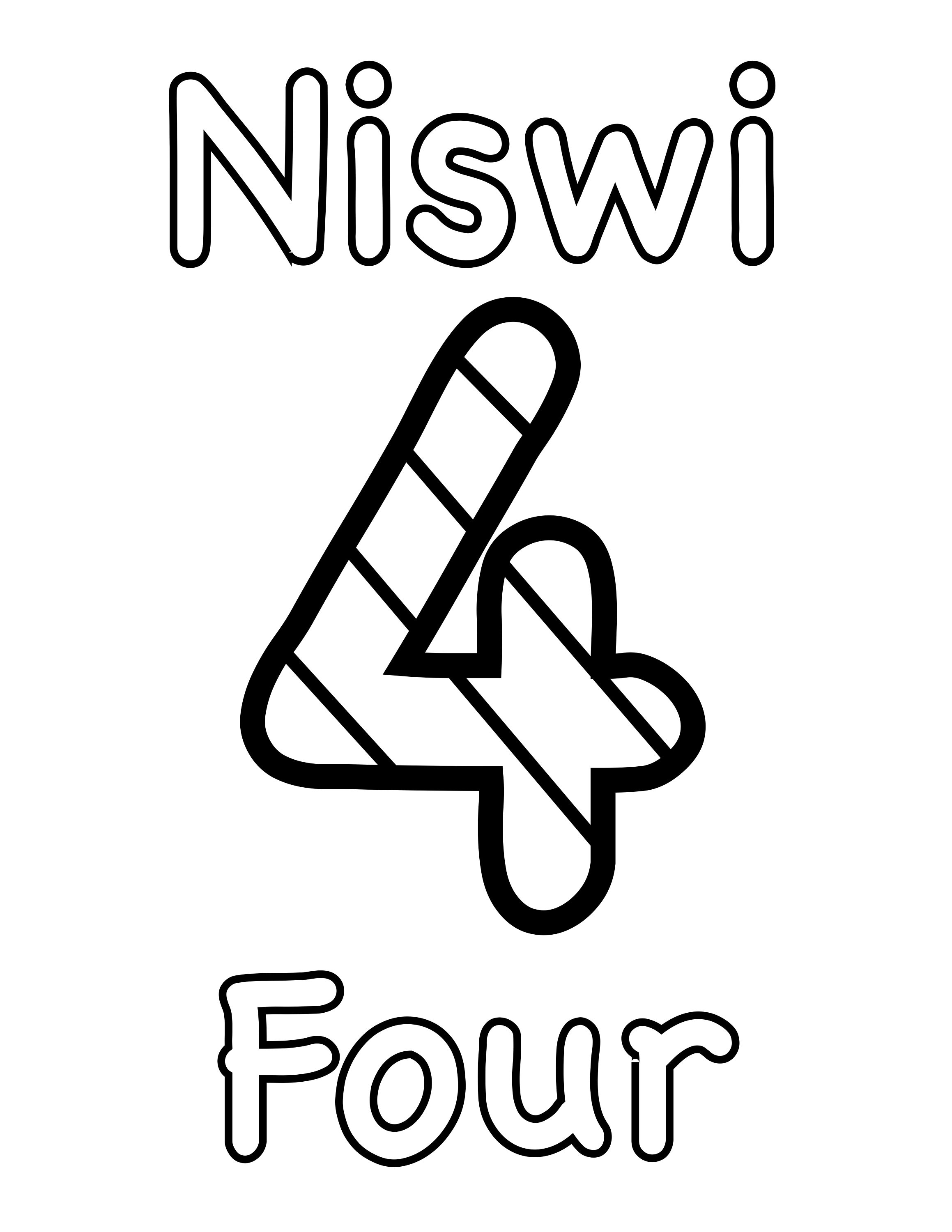 Printable Ojibwe Number Coloring Pages Numbers 1-5 by Mazinibiidesigns ...