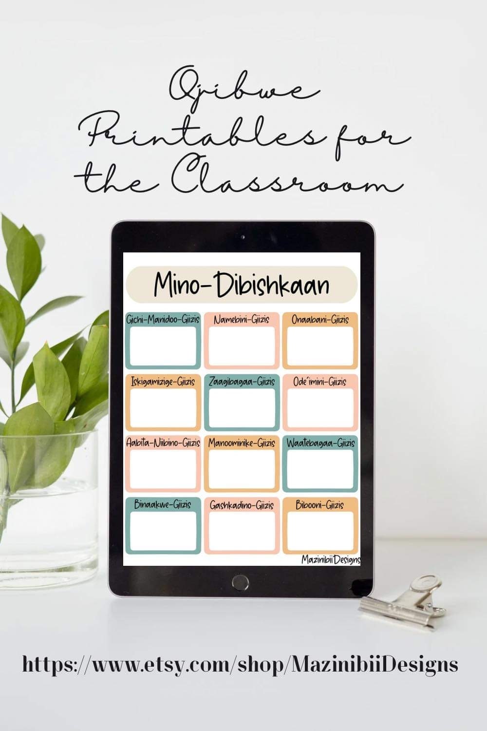 Ojibwe Classroom Printables Birthdays / Monthly Calendar by ...