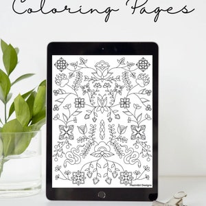 Printable Ojibwe Floral Coloring Pages by Mazinibiidesigns 2 Pages ...
