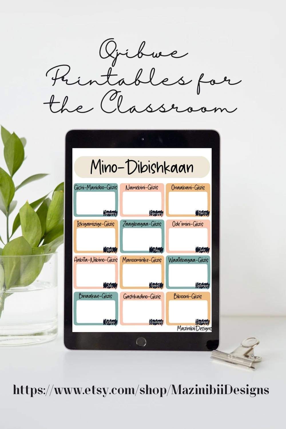 Ojibwe Classroom Printables Birthdays / Monthly Calendar by ...