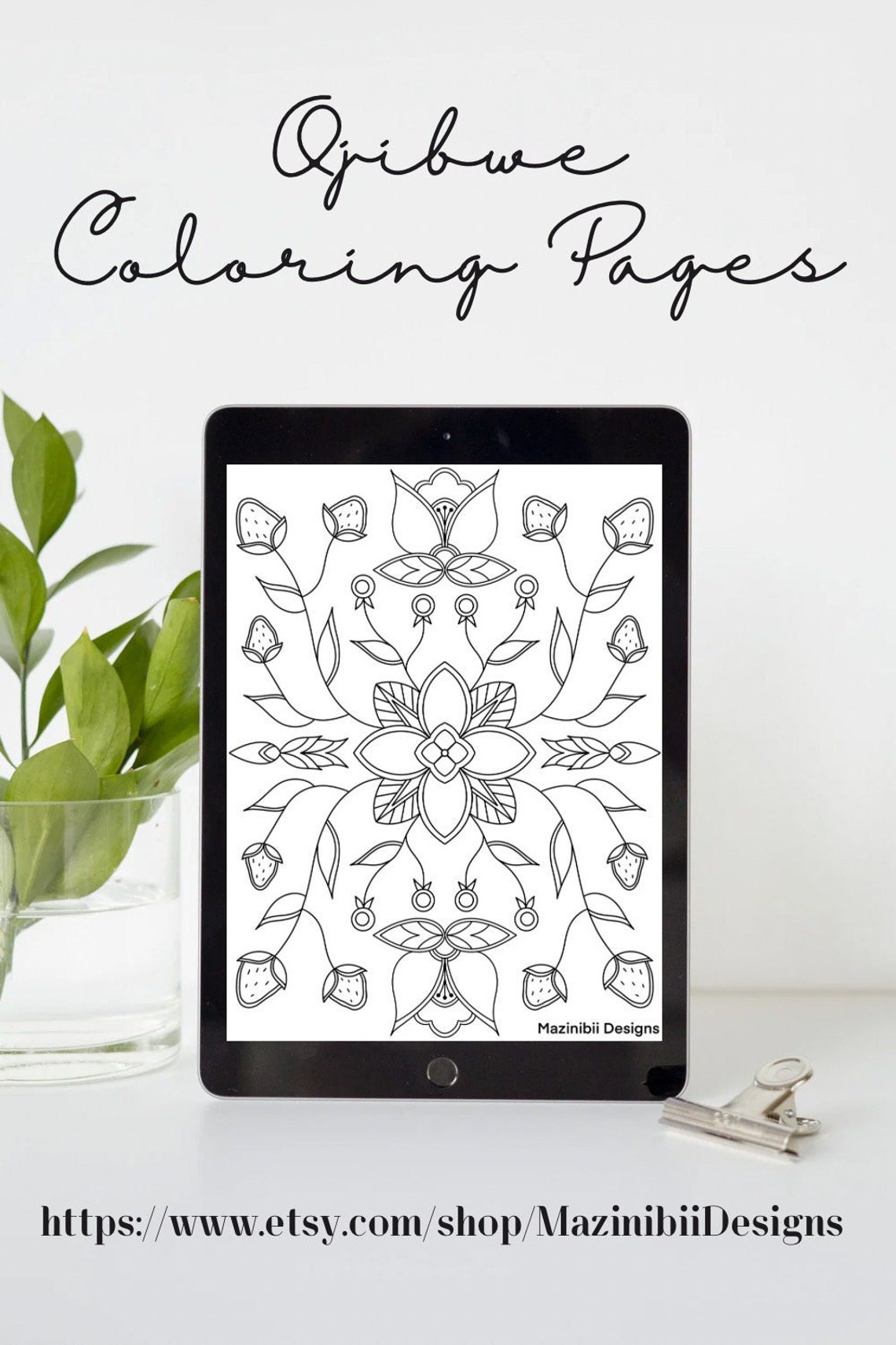 Printable Ojibwe Floral Coloring Pages by Mazinibiidesigns 2 Pages ...
