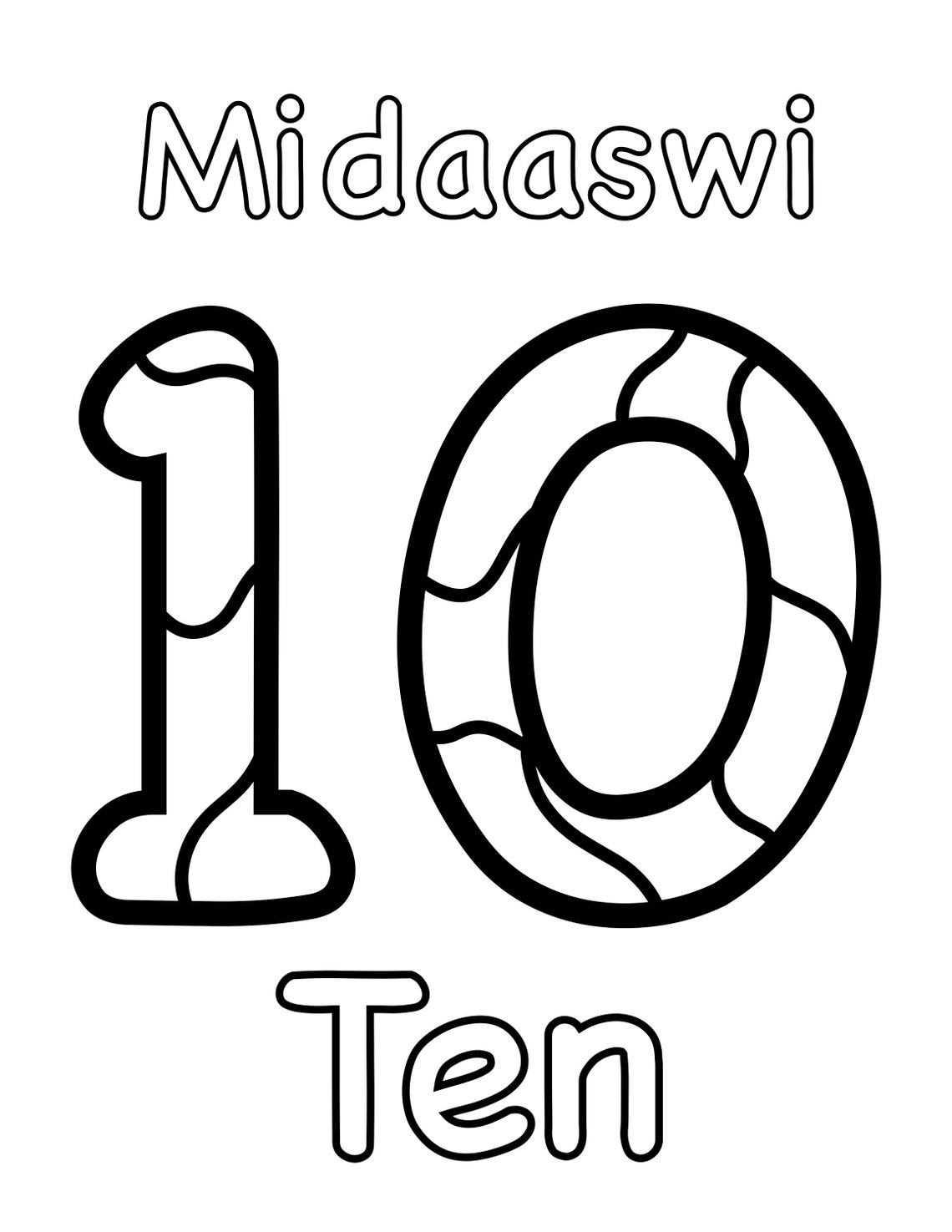 Printable Ojibwe Number Coloring Pages Numbers 6-10 by Mazinibiidesigns ...