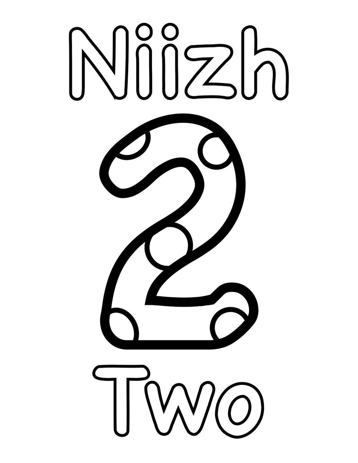 Printable Ojibwe Number Coloring Pages Numbers 1-5 by Mazinibiidesigns ...