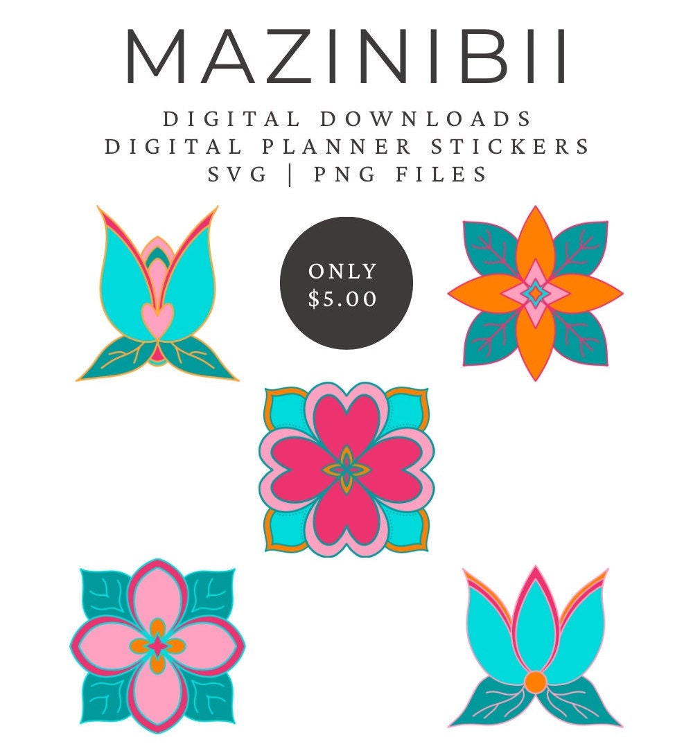 Digital Download PNG Ojibwe Floral by Mazinibii 4096px X - Etsy Canada