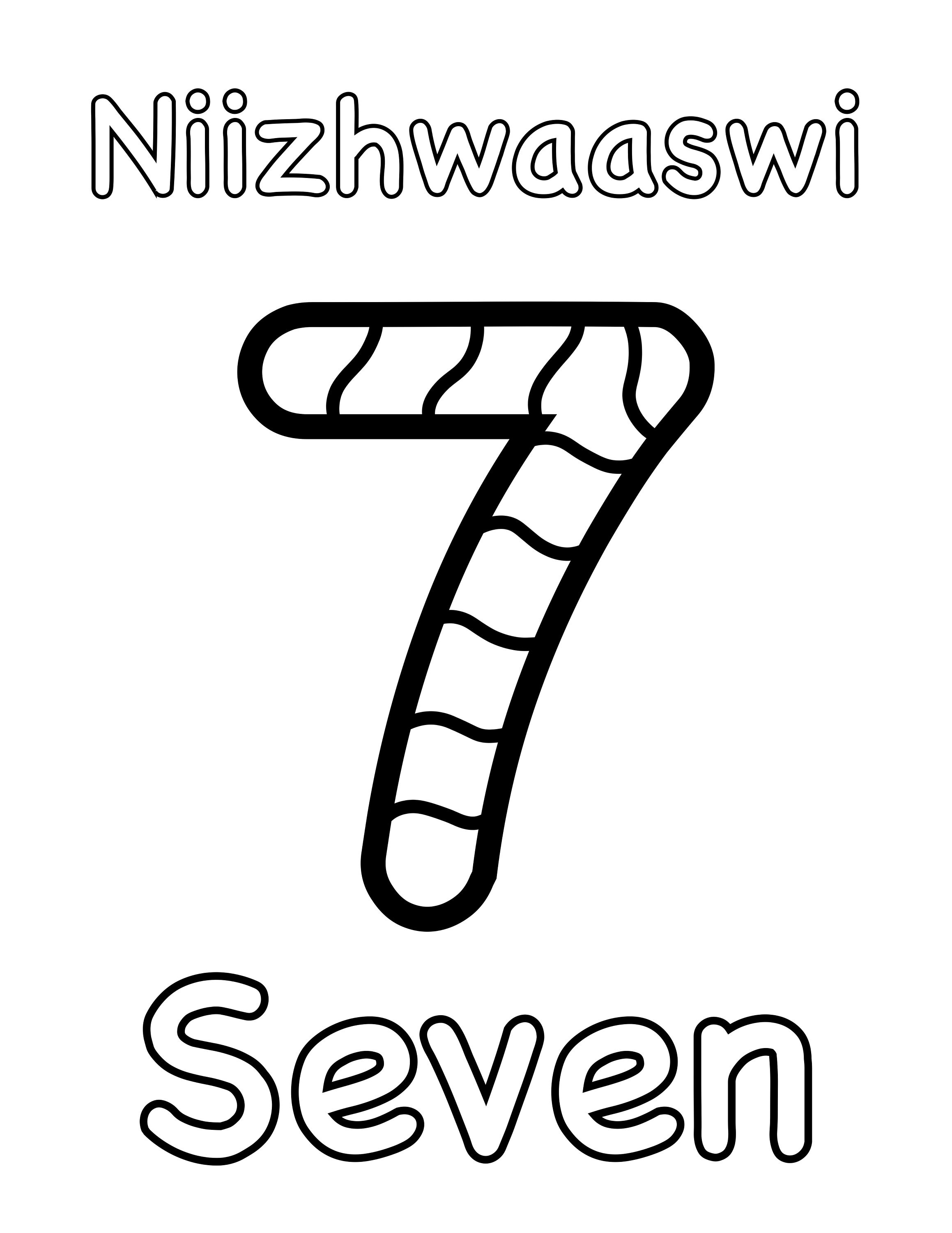 Printable Ojibwe Number Coloring Pages Numbers 6-10 by Mazinibiidesigns ...