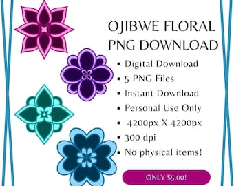 Digital Download PNG Ojibwe Floral by Mazinibiidesigns 5 PNG 4200px X ...