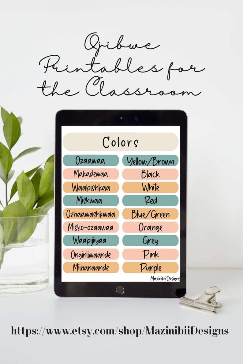 Ojibwe Classroom Printables Numbers Colors Weather by Mazinibiidesigns ...
