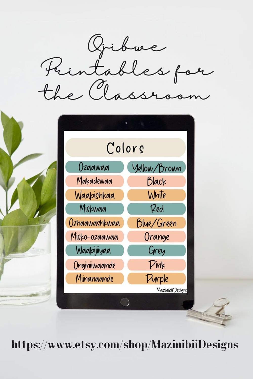 Ojibwe Classroom Printables Numbers Colors Weather by Mazinibiidesigns ...