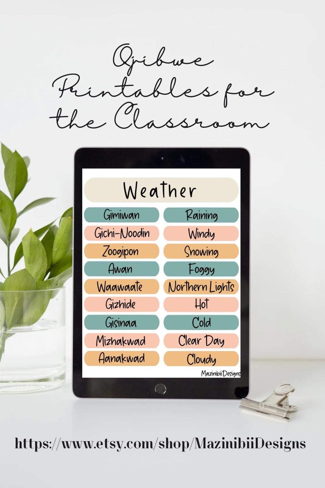 Ojibwe Classroom Printables Numbers Colors Weather by Mazinibiidesigns ...