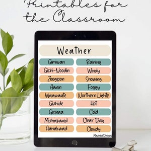 Ojibwe Classroom Printables Numbers Colors Weather by Mazinibiidesigns ...