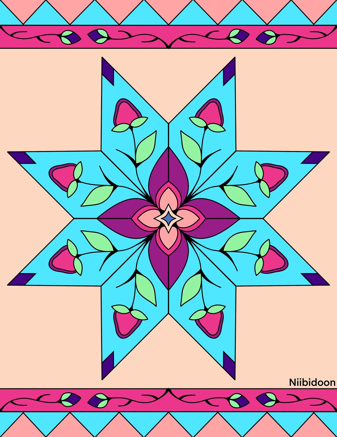 Printable Ojibwe Floral Coloring Pages by Mazinibiidesigns 2 Pages ...