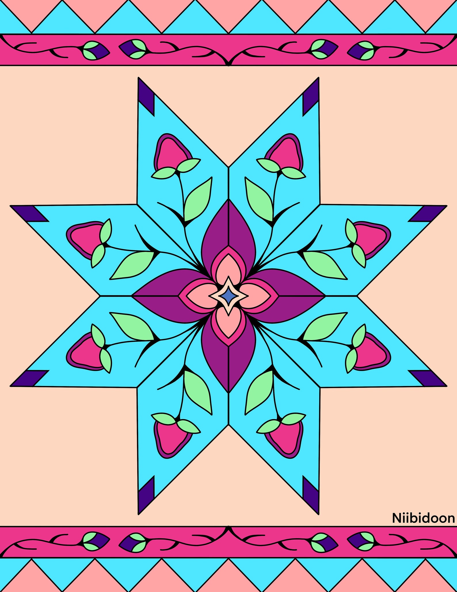 Printable Ojibwe Floral Coloring Pages by Mazinibiidesigns 2 Pages ...