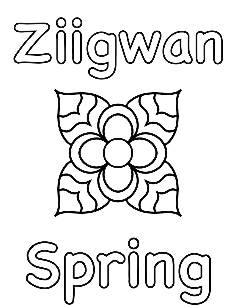 Printable Ojibwe Number Coloring Pages Seasons by Mazinibiidesigns 5 ...