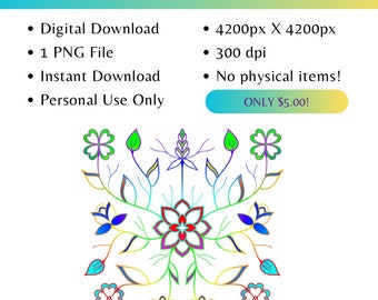 Digital Download PNG Ojibwe Floral by Mazinibiidesigns 5 PNG 4200px X ...