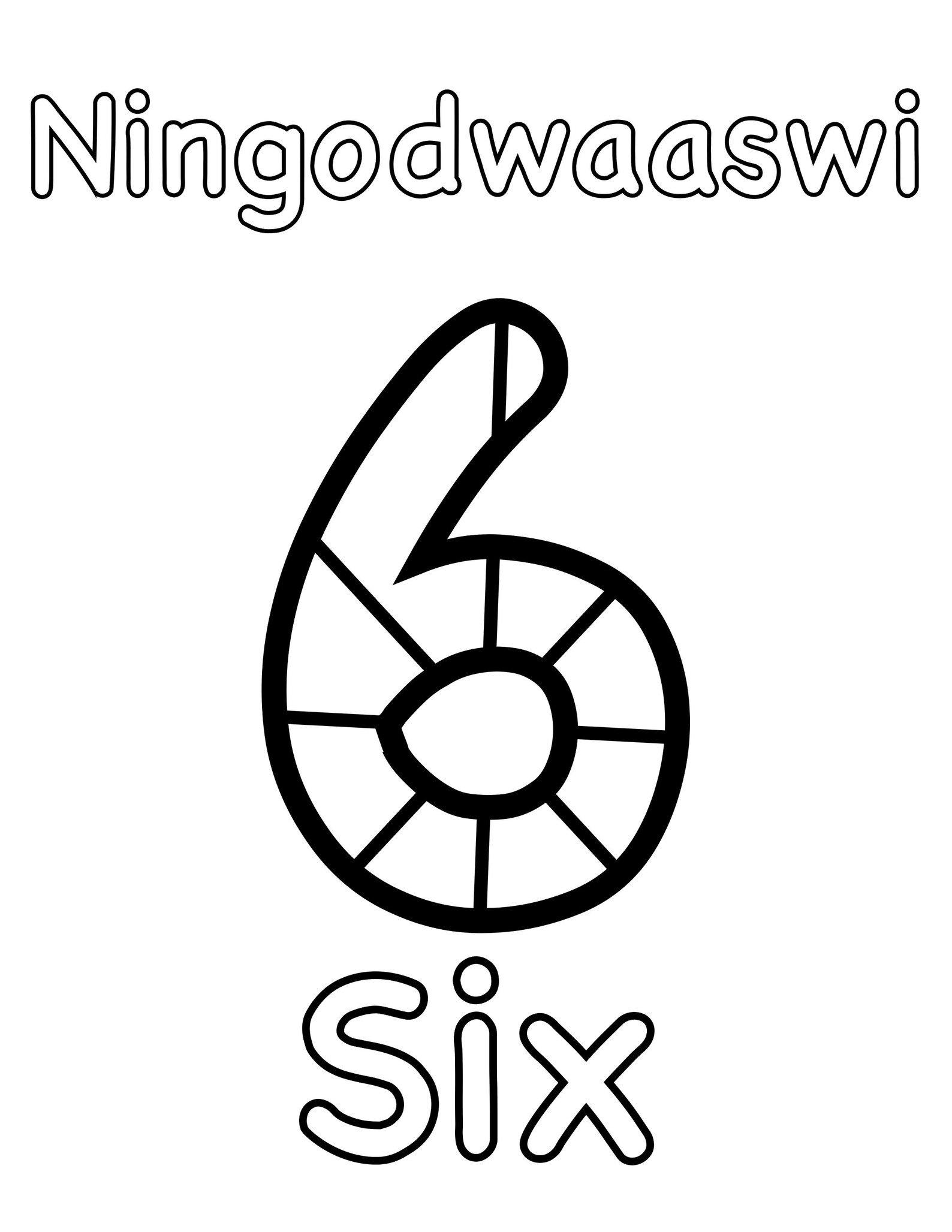 Printable Ojibwe Number Coloring Pages Numbers 6-10 by Mazinibiidesigns ...