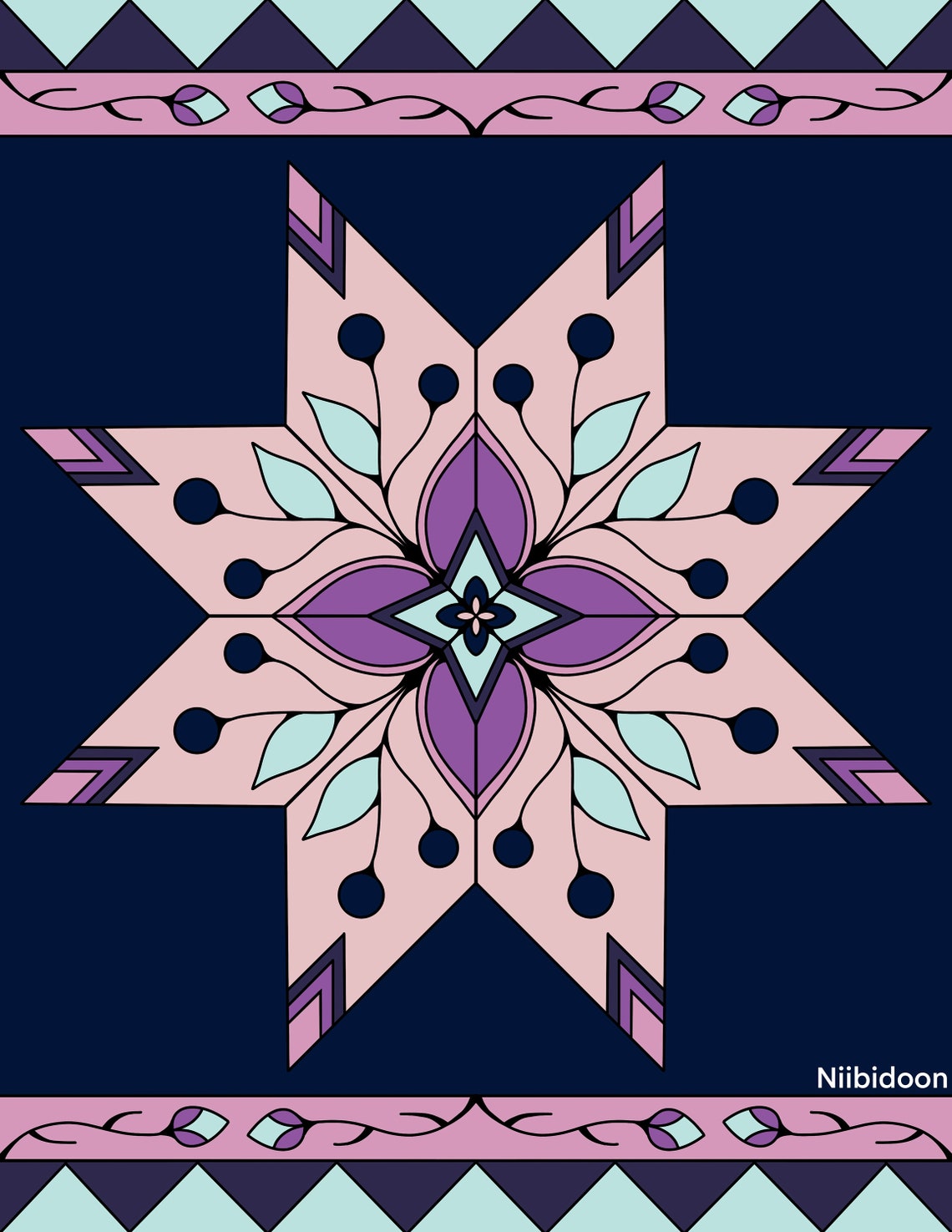 Printable Ojibwe Floral Coloring Pages by Mazinibiidesigns 2 Pages ...