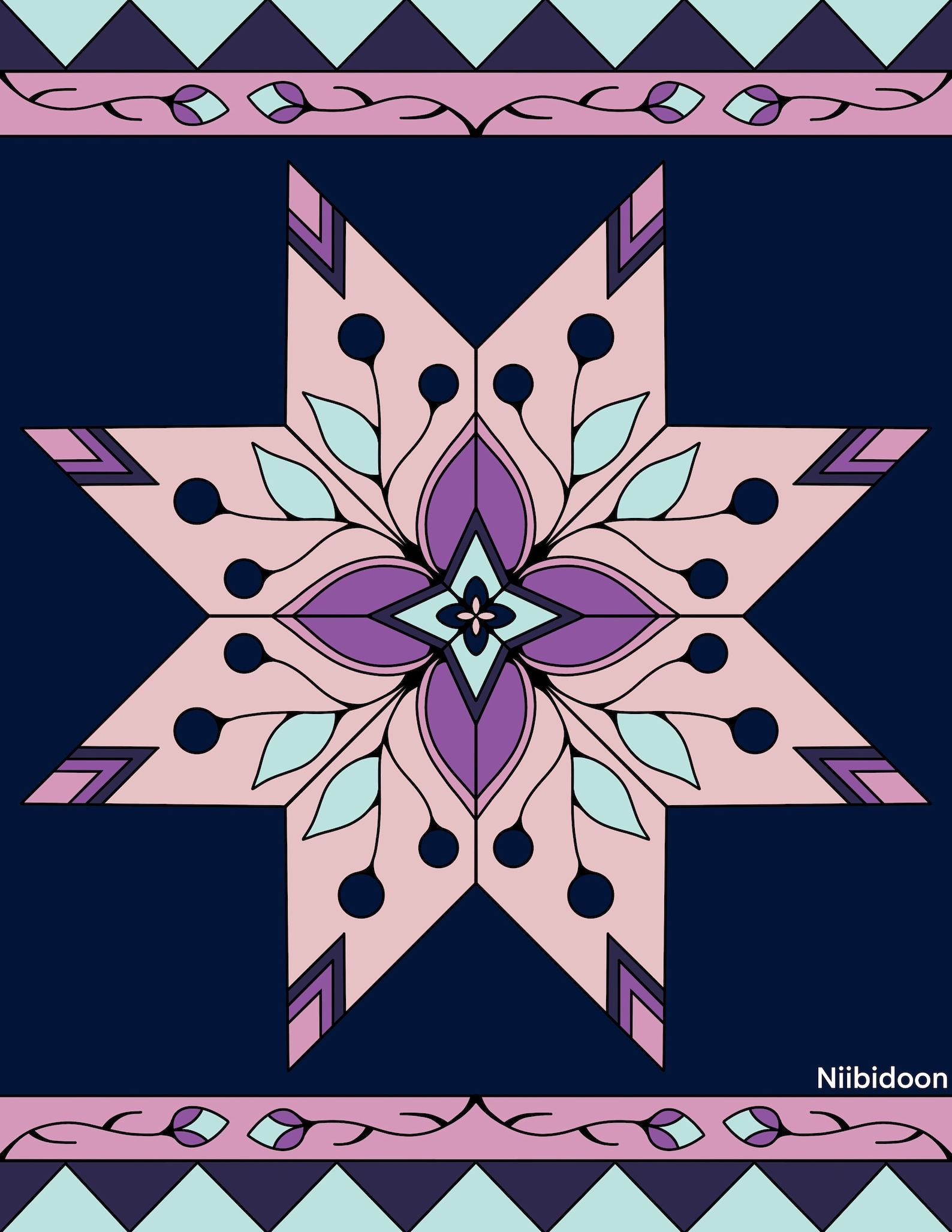 Printable Ojibwe Floral Coloring Pages by Mazinibiidesigns 2 Pages ...