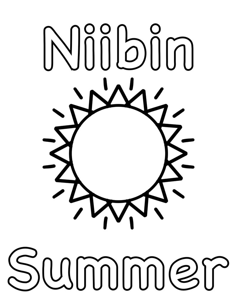 Printable Ojibwe Number Coloring Pages Seasons by Mazinibiidesigns 5 ...