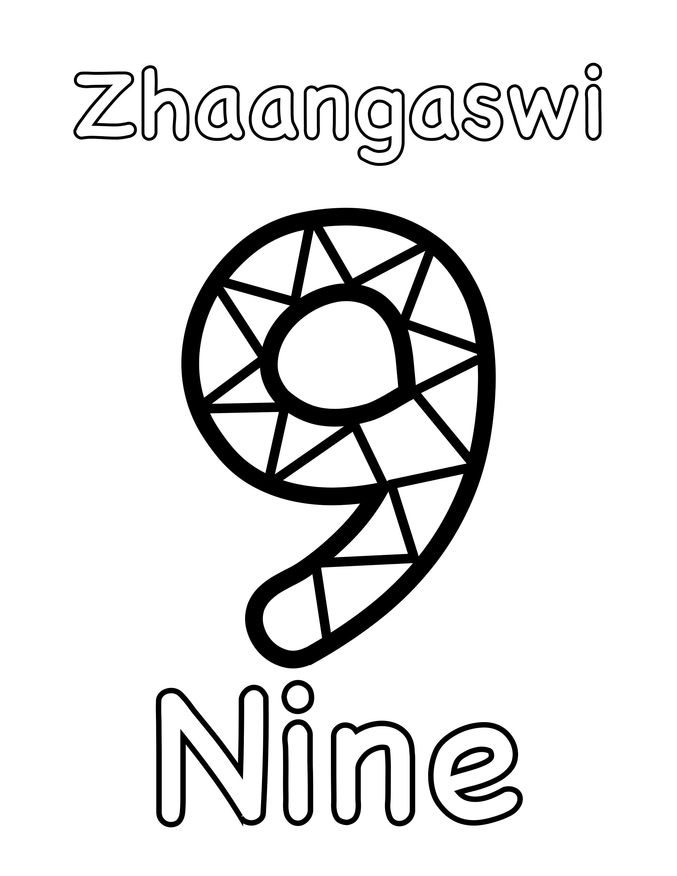 Printable Ojibwe Number Coloring Pages Numbers 6-10 by Mazinibiidesigns ...
