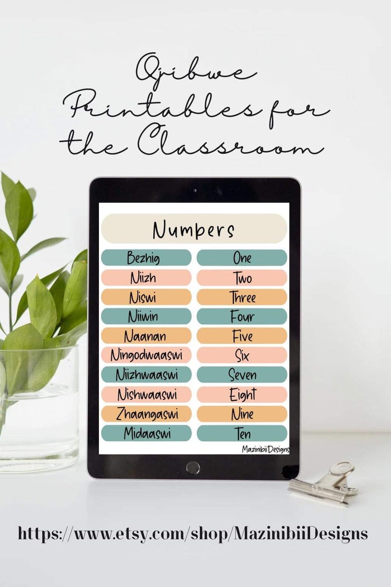 Ojibwe Classroom Printables Numbers Colors Weather by Mazinibiidesigns ...