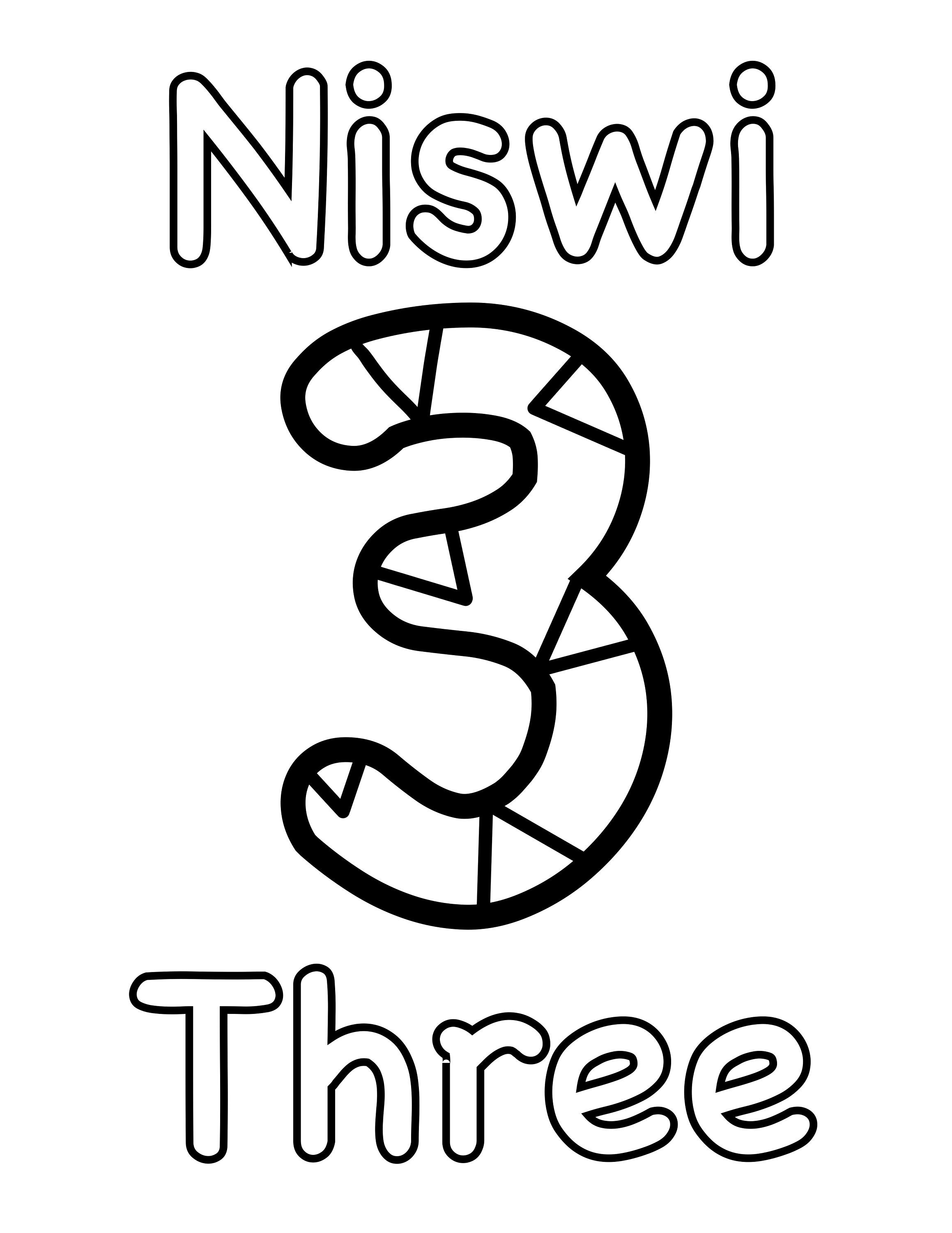 Printable Ojibwe Number Coloring Pages Numbers 1-5 by Mazinibiidesigns ...