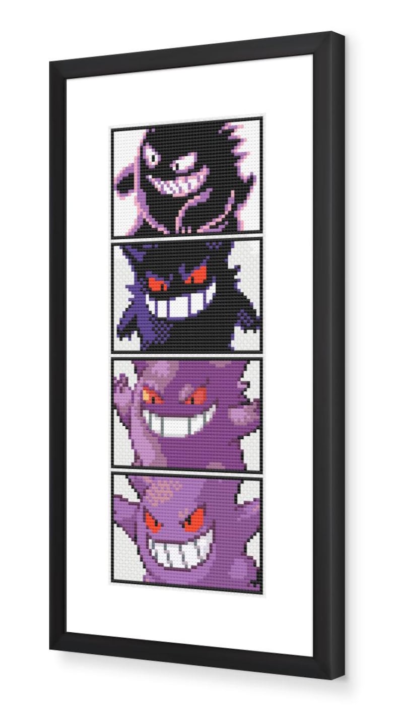 Gengar Through the Generations Cross Stitch Pattern - Etsy