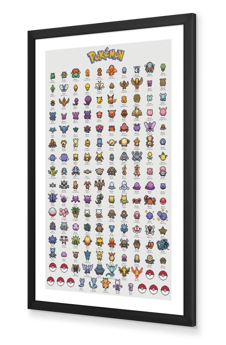 Pokemon Butts Epic Generation 1 motif de point de croix | Les 151 ...