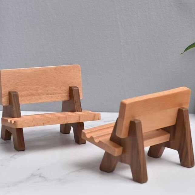 Wooden Cell Phone Holder Desktop Solid Wood Portable Tablet - Etsy